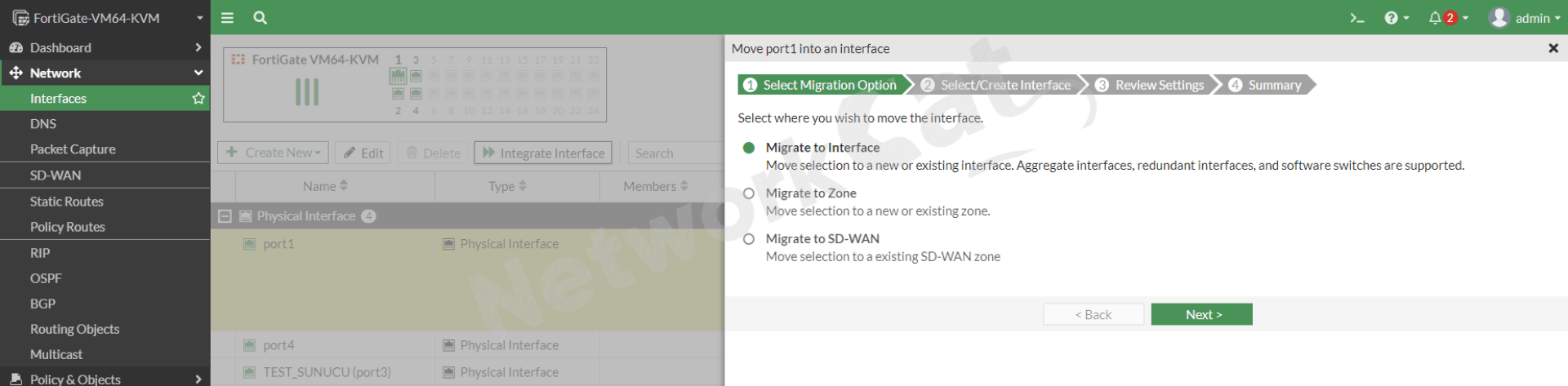 Fortigate Interface Migrate | NetworkCat.Net - Öğrenmek ve Öğretmek